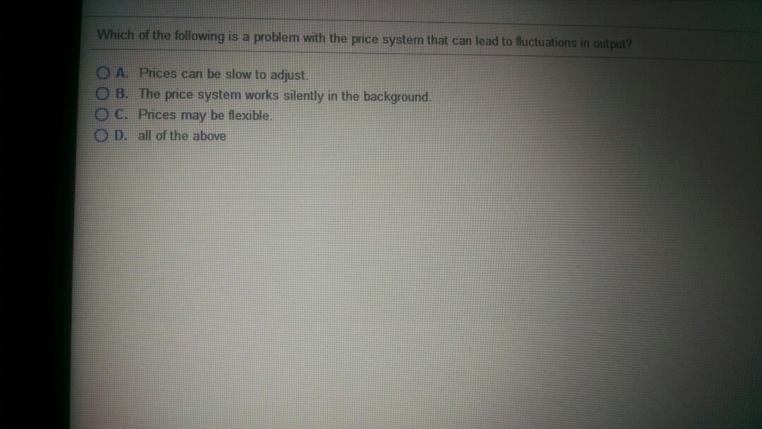 Solved Which of the following is a problem with the price | Chegg.com