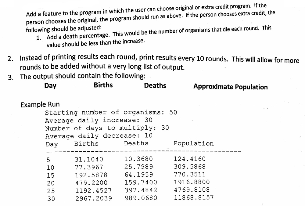 Solved Write A Program That Predicts The Approximate Size Of 