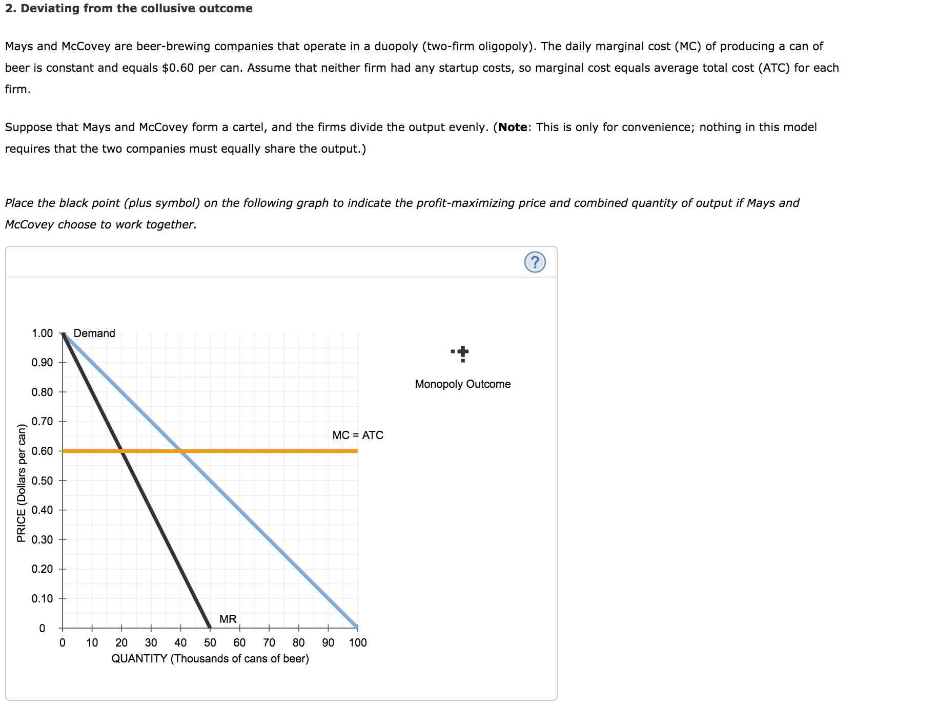 Solved: Deviating From The Collusive Outcome | Chegg.com