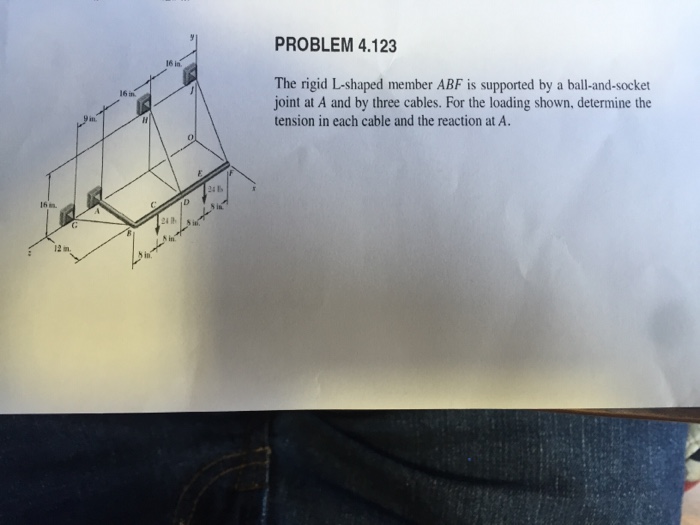 Solved The rigid L-shaped member ABF is supported by a | Chegg.com
