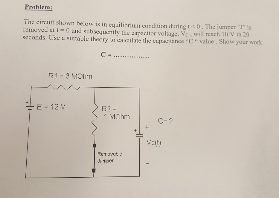 Solved Problem: The circuit shown below is in equilibrium | Chegg.com