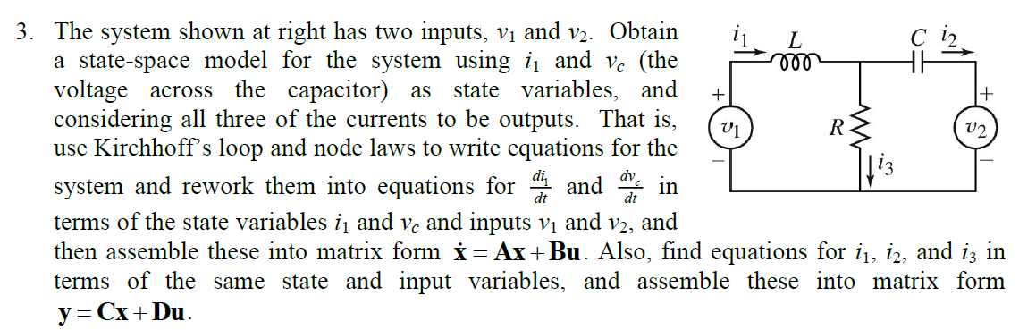 3 The System Shown At Right Has Two Inputs V1 And 