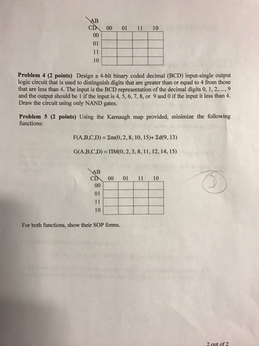 Solved Design A 4 Bit Binary Coded Decimal Bcd 