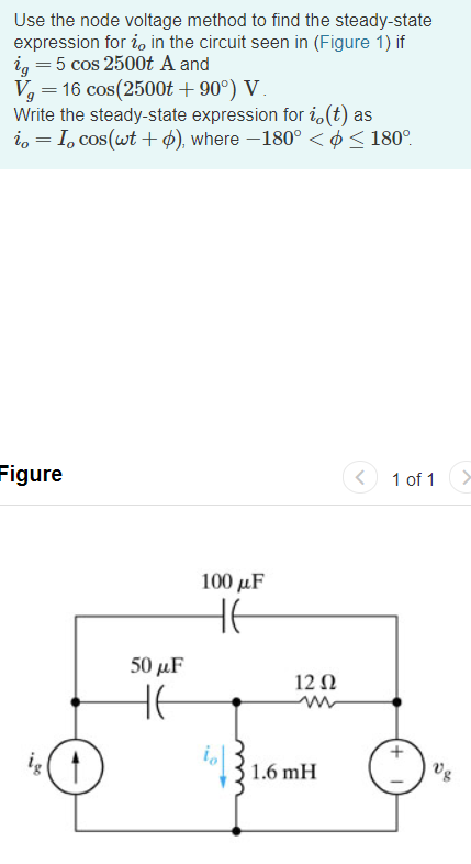 Solved Use the node voltage method to find the steady-state | Chegg.com