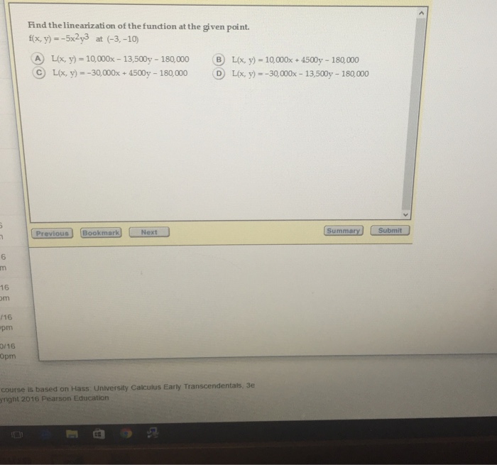 Solved Find The Linearization Of The Function At The Given