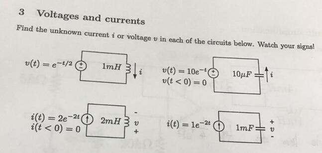 Solved 3 Voltages and currents Find the unknown current i or | Chegg.com