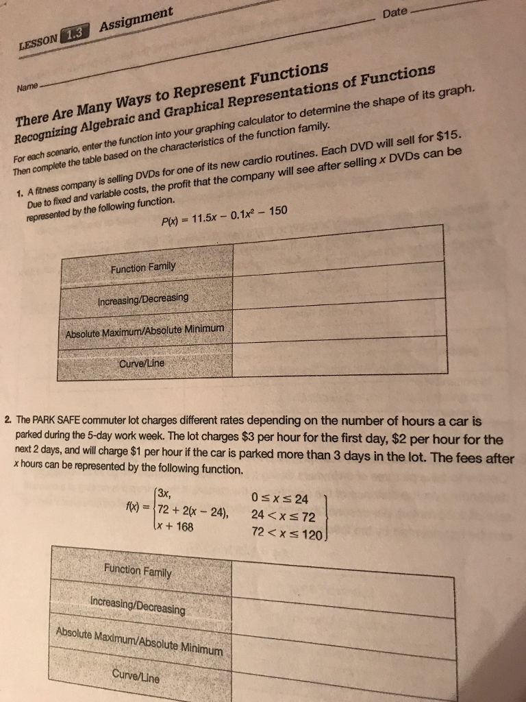 Solved For each scenario, enter the function into your | Chegg.com
