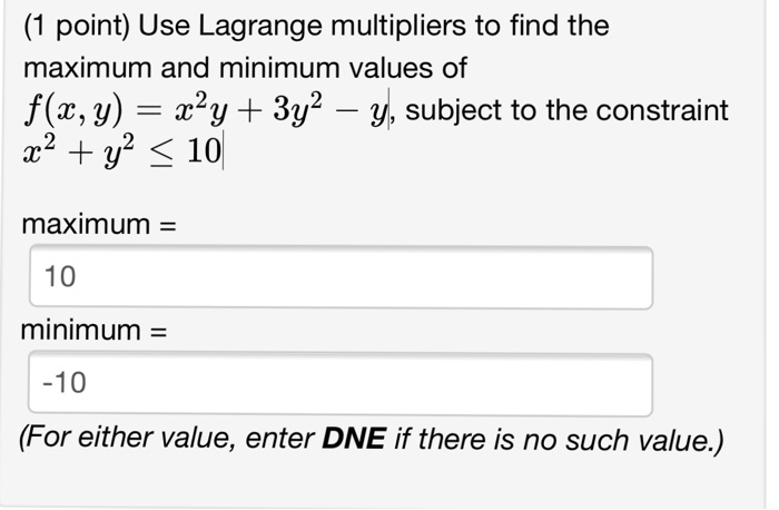 Solved Use Lagrange multipliers to find the maximum and | Chegg.com