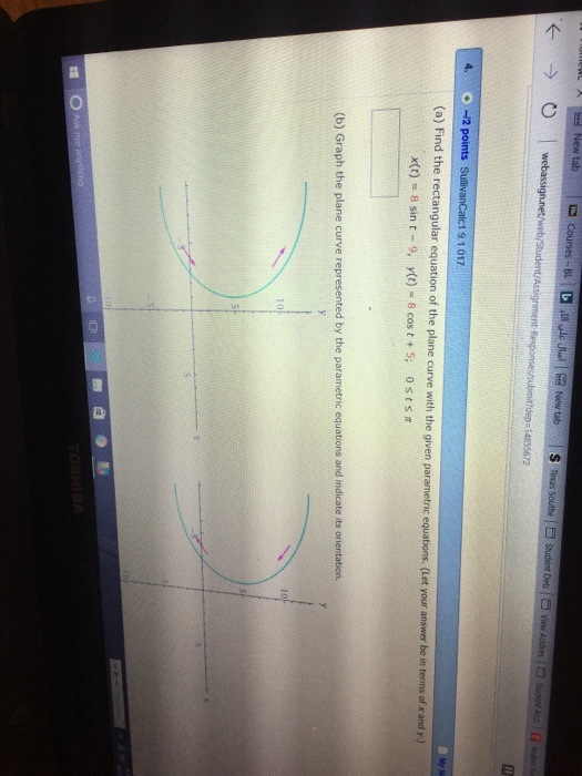 Solved Find The Rectangular Equation Of The Plane Curve With