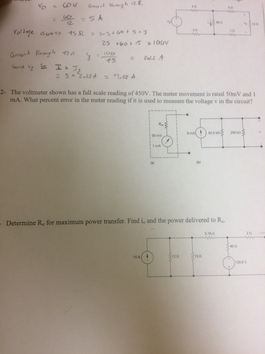 Solved The voltmeter shown has a full scale reading of450V. | Chegg.com