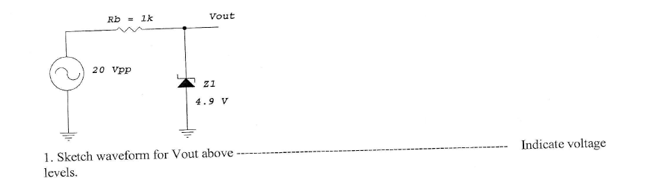 Solved Sketch waveform for Vout above Indicate voltage | Chegg.com