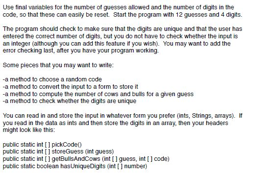 Solved Write a program that plays the game Bulls And Cows. A | Chegg.com Solved Write a program that plays the game Bulls And Cows. A | Chegg.com