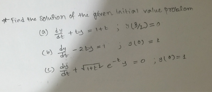 Solved Find The Solution Of The Given Initial Value Problem