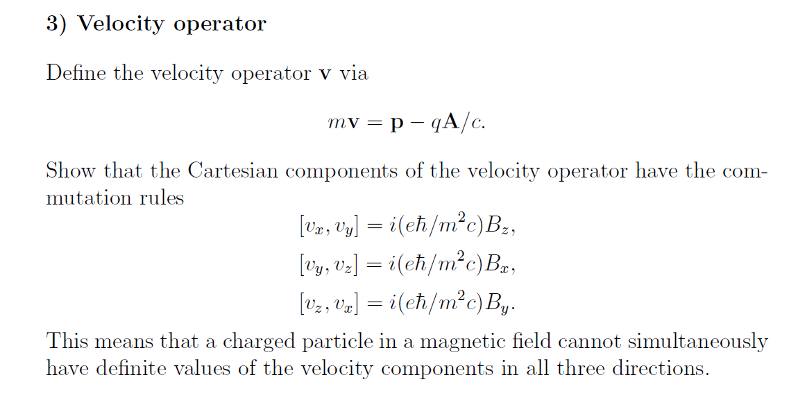 Solved Velocity operator Define the velocity operator V via | Chegg.com