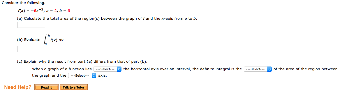 Solved Consider The Following F X 6x 2 A 2 B 6