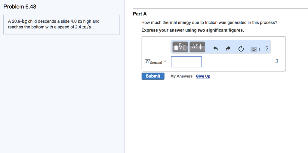 Solved Problem 6.48 Part A A 20.9-kg child descends a slide | Chegg.com