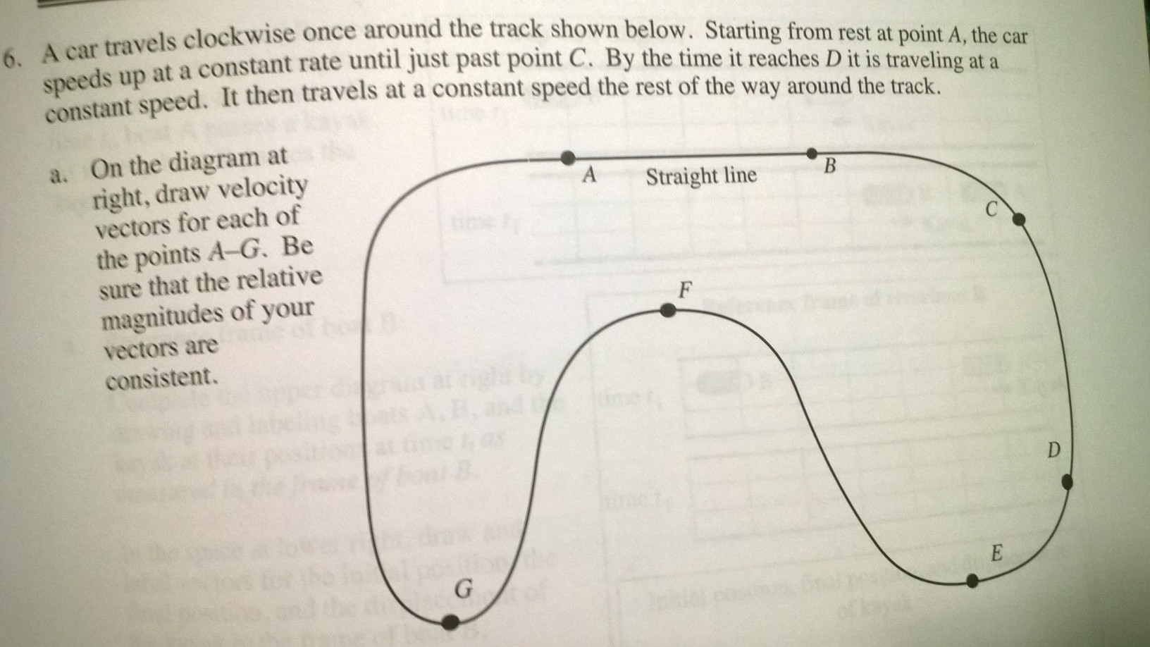 Solved b. On the diagram at right, draw the acceleration | Chegg.com