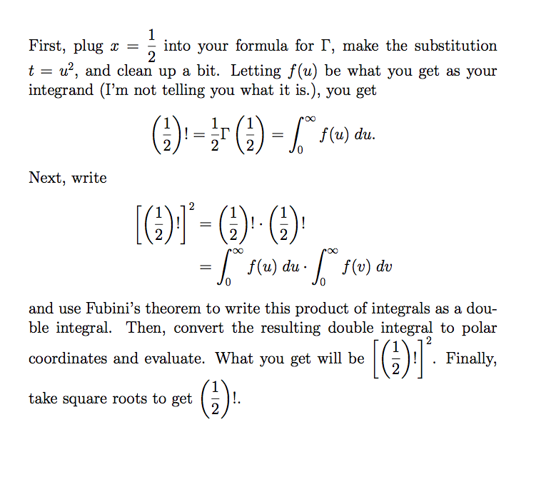 Solved The Gamma function I is defined for each positive | Chegg.com