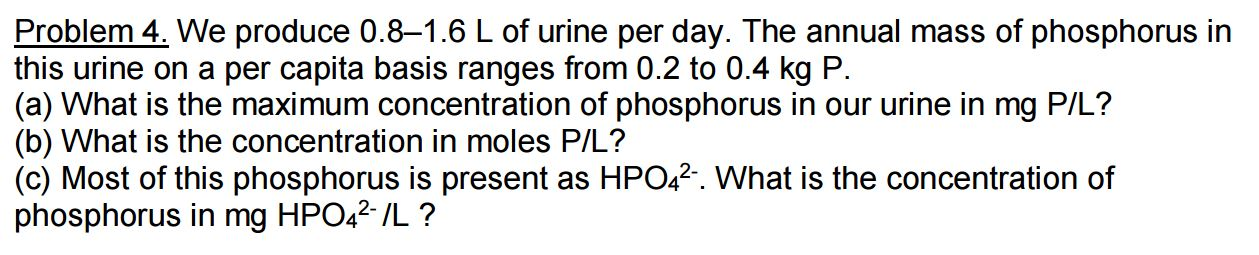 Solved We Produce 0 8 1 6 L Of Urine Per Day The Annual Chegg solved-we-produce-0-8-1-6-l-of-urine-per-day-the-annual-chegg