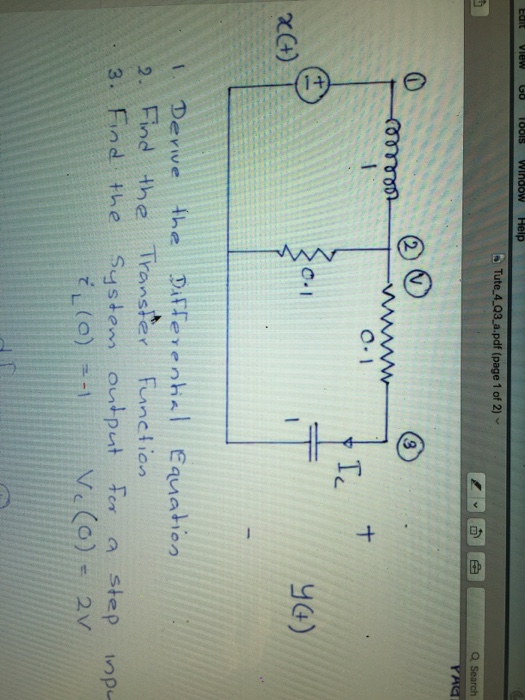 Solved Derive the Differential Equation Find the Transfer | Chegg.com