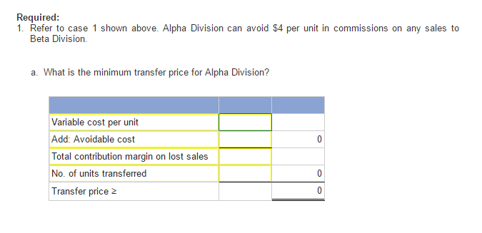 Solved Problem 11A-6 Basic Transfer Pricing L011-5] Alpha | Chegg.com