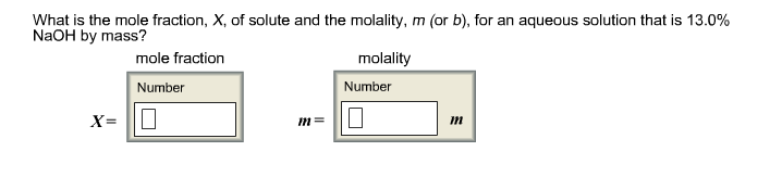 Solved What is the mole fraction NaOH by mass? of solute and | Chegg.com