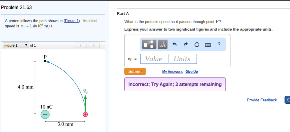 Solved What is the proton's speed as it passes through point | Chegg.com