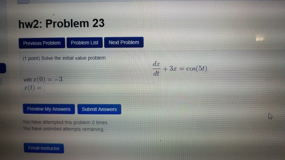 Solved hw2: Problem 23 Previous Problem Problem List Next | Chegg.com Solved hw2: Problem 23 Previous Problem Problem List Next | Chegg.com