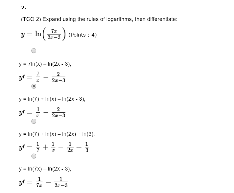Solved Expand Using The Rules Of Logarithms Then Chegg