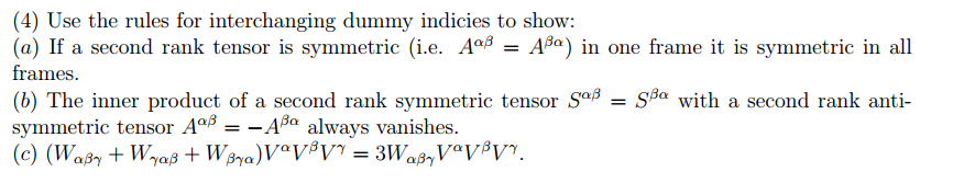 Use the rules for interchanging dummy indicies to | Chegg.com