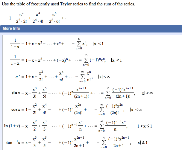 Solved Use the table of frequently used Taylor series to | Chegg.com