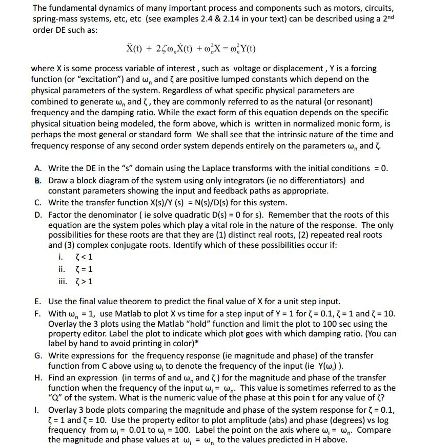 Solved The fundamental dynamics of many important process | Chegg.com
