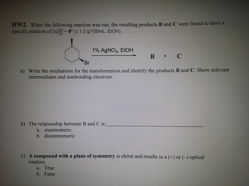 Solved When the following reaction was run, the resulting | Chegg.com