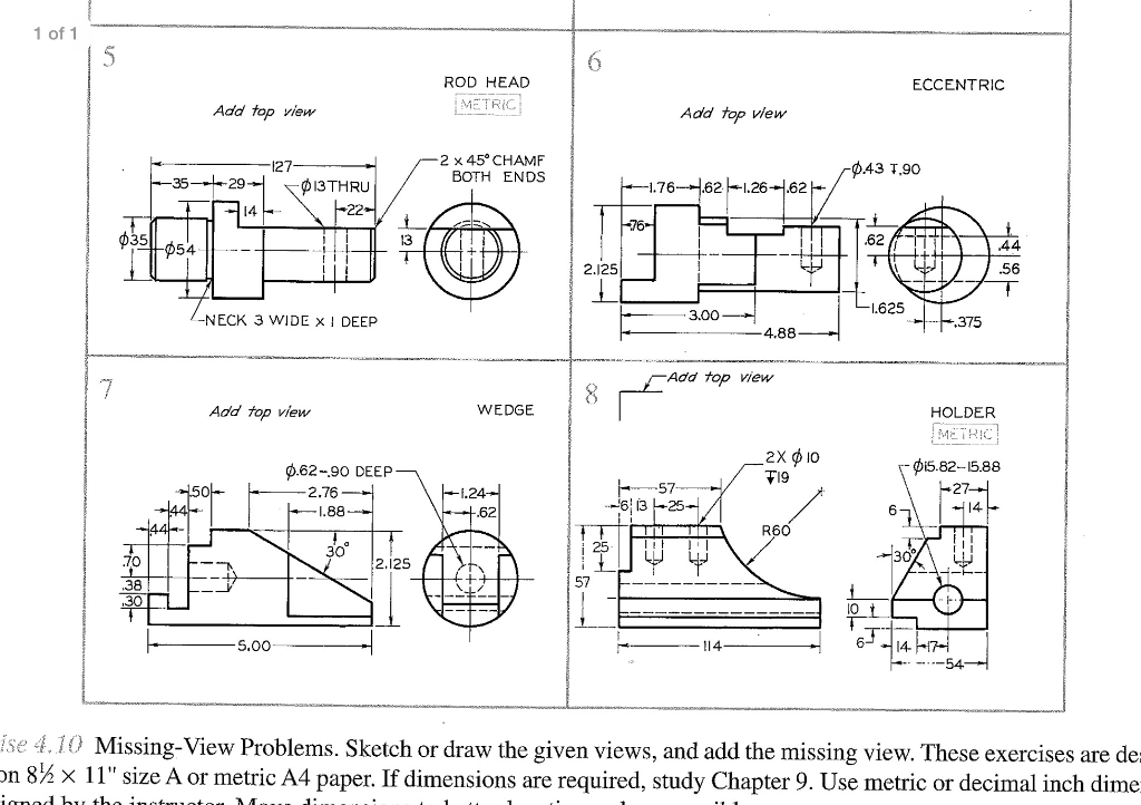 Solved 1 of 1 ROD HEAD METRIC ECCENTRIC Add top view Add top | Chegg.com