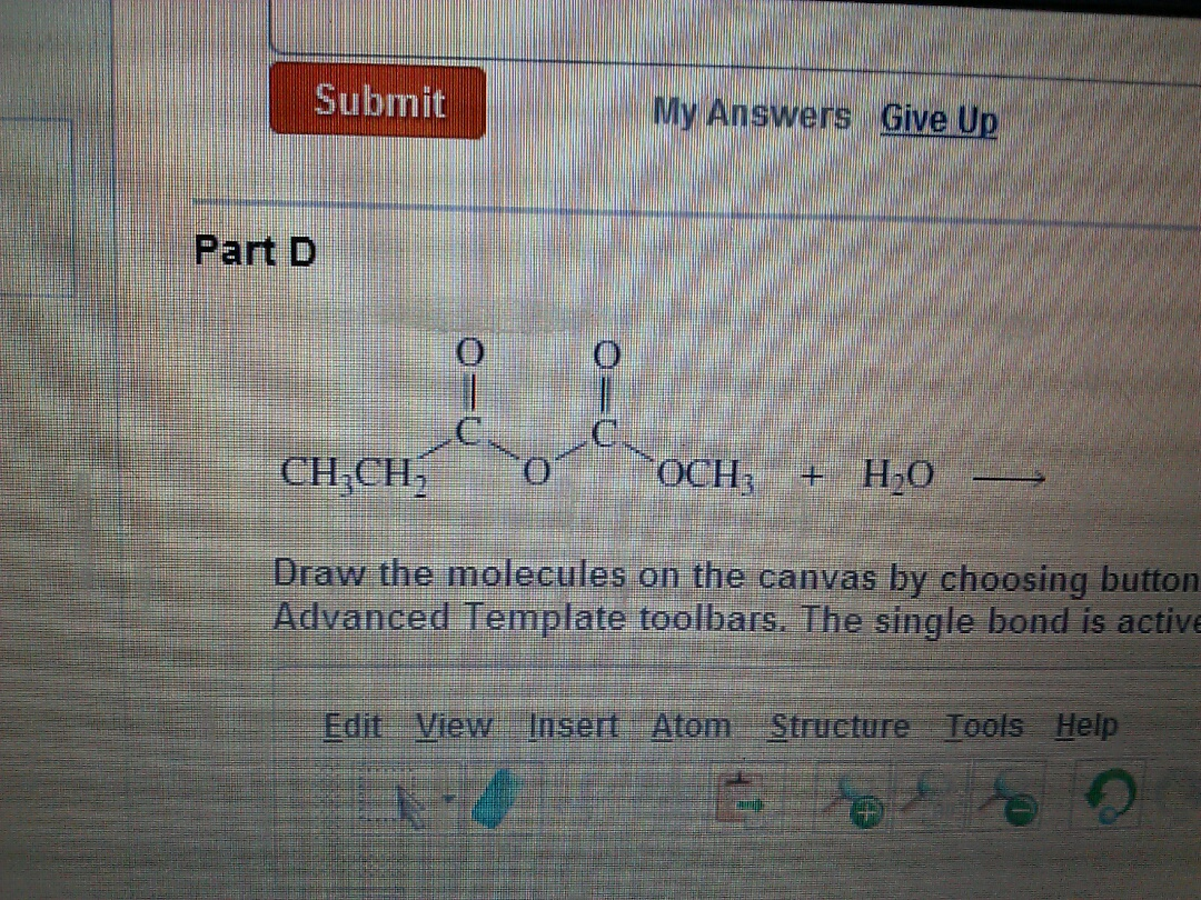 Solved Draw the molecules on the canvas by choosing button | Chegg.com