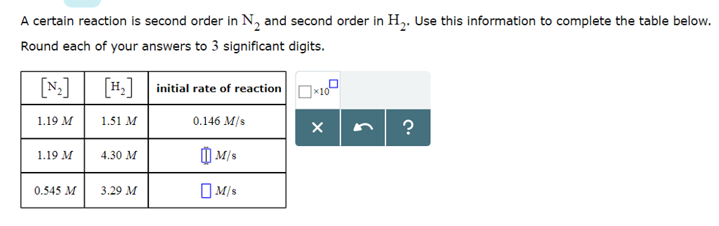 Solved A certain reaction is second order in N2 and second | Chegg.com