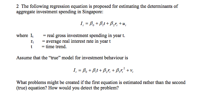 Solved 2 The following regression equation is proposed for | Chegg.com