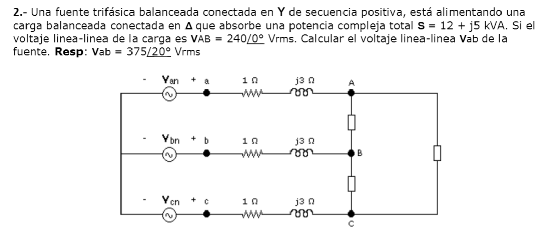 Solved A Balanced Three Phase Y Connected Source Positive