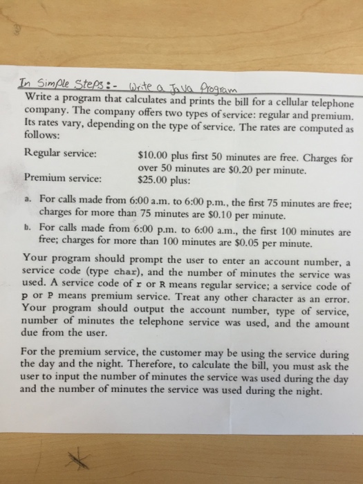 Solved Write A Program That Calculates And Prints The Bill