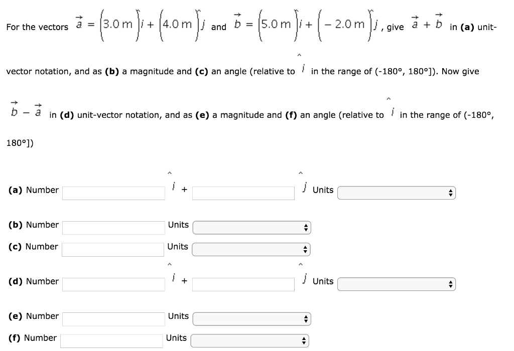 Solved SEE PICTURE FOR VECTORS: For the vectors A and B give | Chegg.com