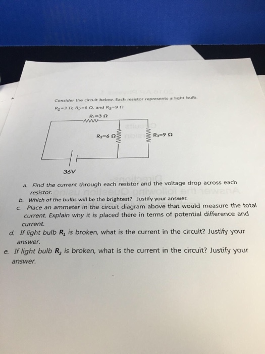 Solved Find the current through each resistor and the | Chegg.com