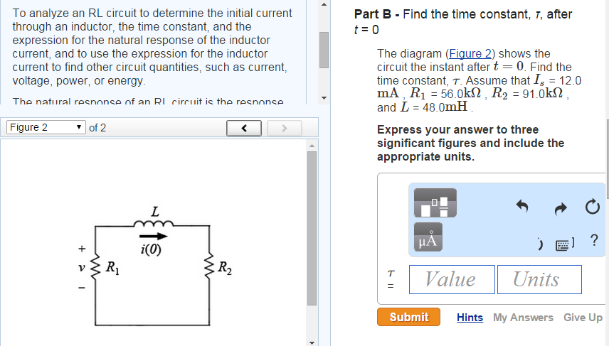 Solved To analyze an RL circuit to determine the initial | Chegg.com
