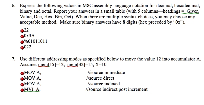 Solved Express the following values in M8C assembly language | Chegg.com