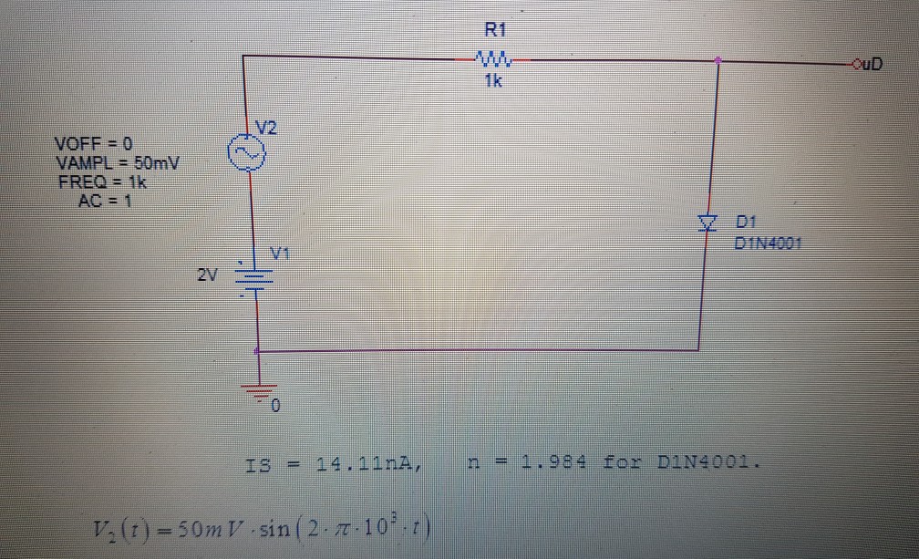 Solved a) calculate the working point of the diode ID and UD | Chegg.com
