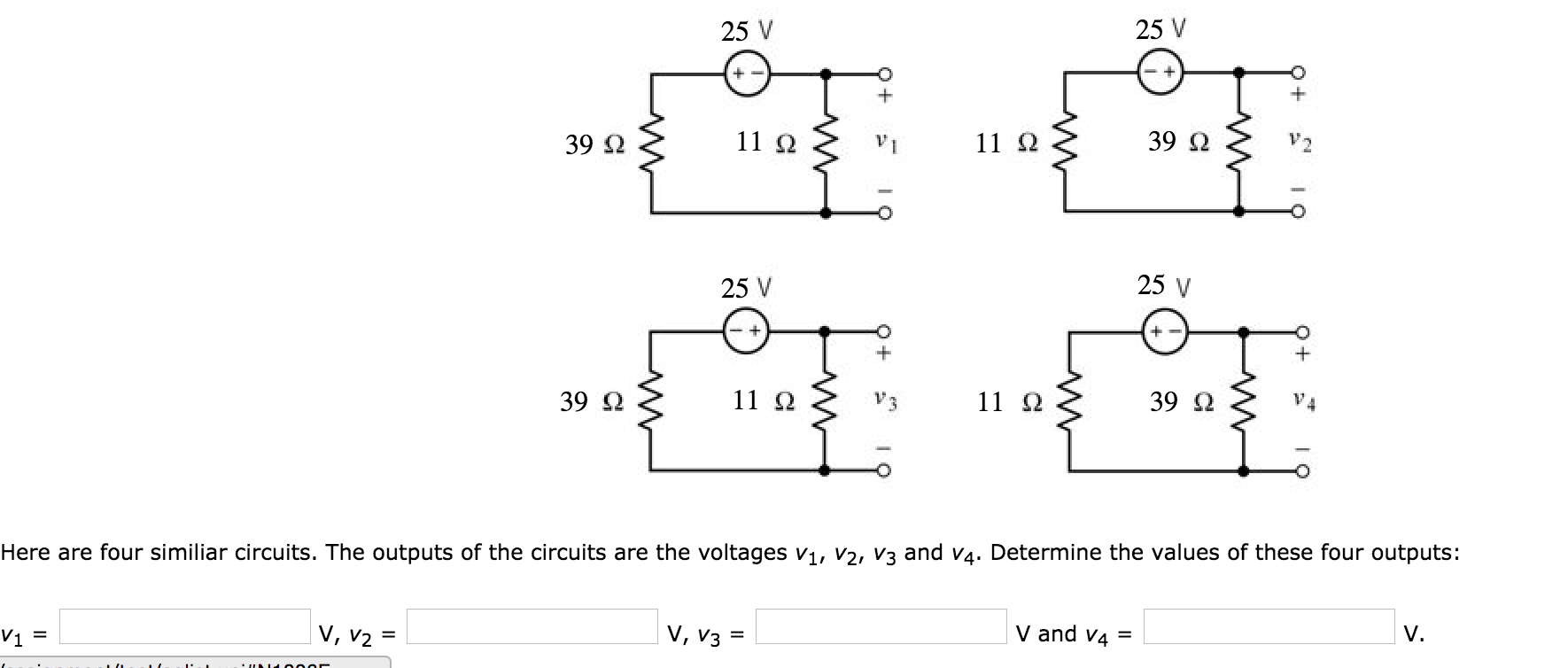 Solved Here are four similiar circuits. The outputs of the | Chegg.com