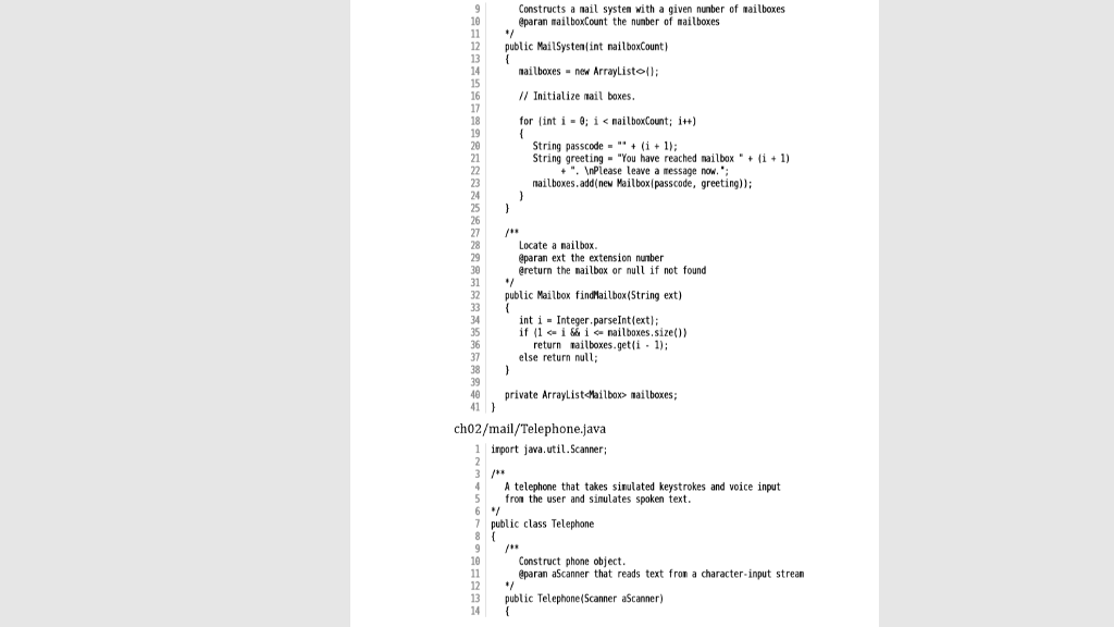 ch02/mail/Message.java 2 A message left by the caller | Chegg.com
