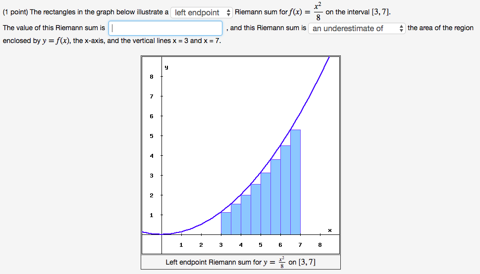 Solved x2 Riemann sum forf(x) =-on the interval [3,7]. (1 | Chegg.com