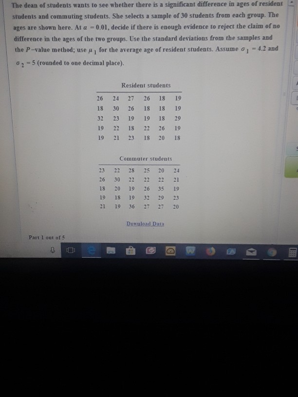 Solved of resident The dean of students wants to see whether | Chegg.com