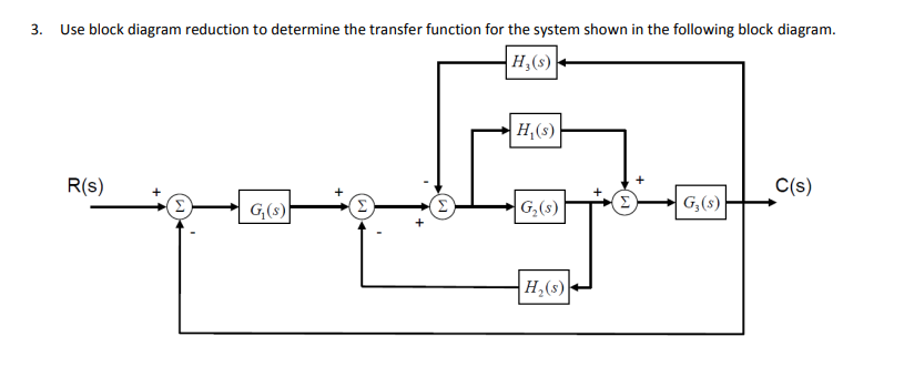 Solved 3 Use Block Diagram Reduction To Determine The