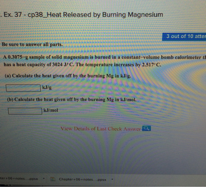 Solved A 0.3075-g sample of solid magnesium is burned in a | Chegg.com